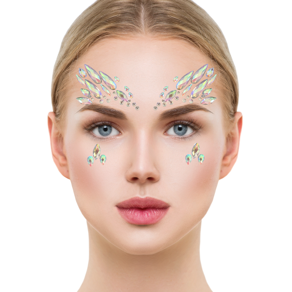 Face Crystal Sticker Eye Crafted Body Jewels Festival Temporary Tattoo ...