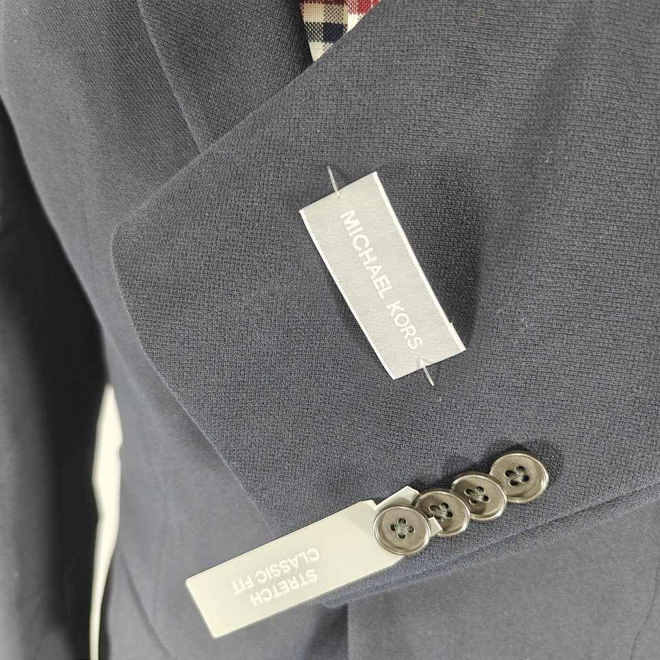 Michael Kors Men's Sport Coat Blazer KOOP Two Button Navy Blue 38R NEW ...