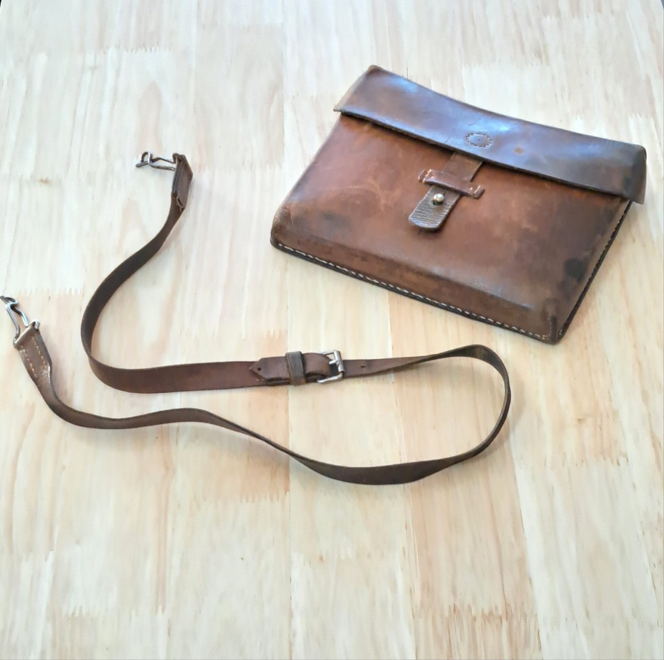 RETRO Officer Bag model WW2 WW1 Shoulder Leather Bag Swiss Army ...