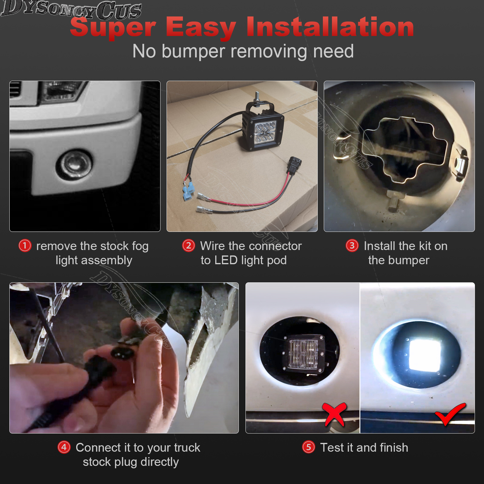 Fit 14-21 Toyota Tundra LED Fog Light Pods Front Bumper Mount+Plug&Play ...