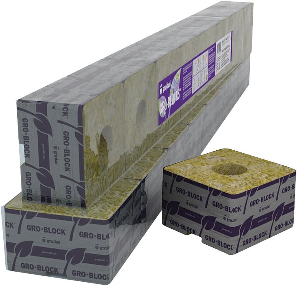 Grodan Rockwool Delta 6.5 Block GR6.5 - 4"x4"x2.5" With Hole - Strip of 6 774783495727| eBay