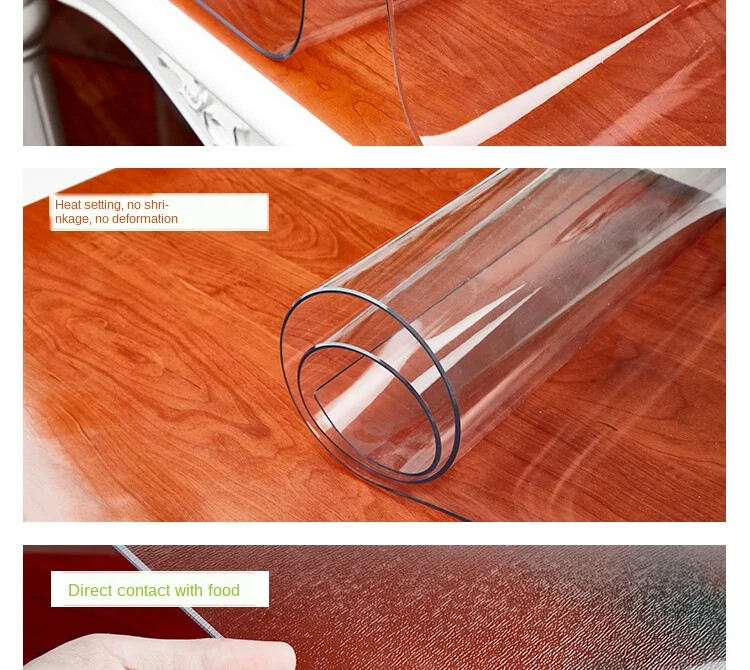 Soft Glass Table Cloth 3.0mm Soft PVC Transparent Tablecloth Table ...