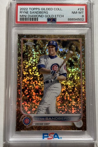 2022 Topps Gilded Collection Ryne Sandberg PSA 8 /50 Gold Etch Mini ...