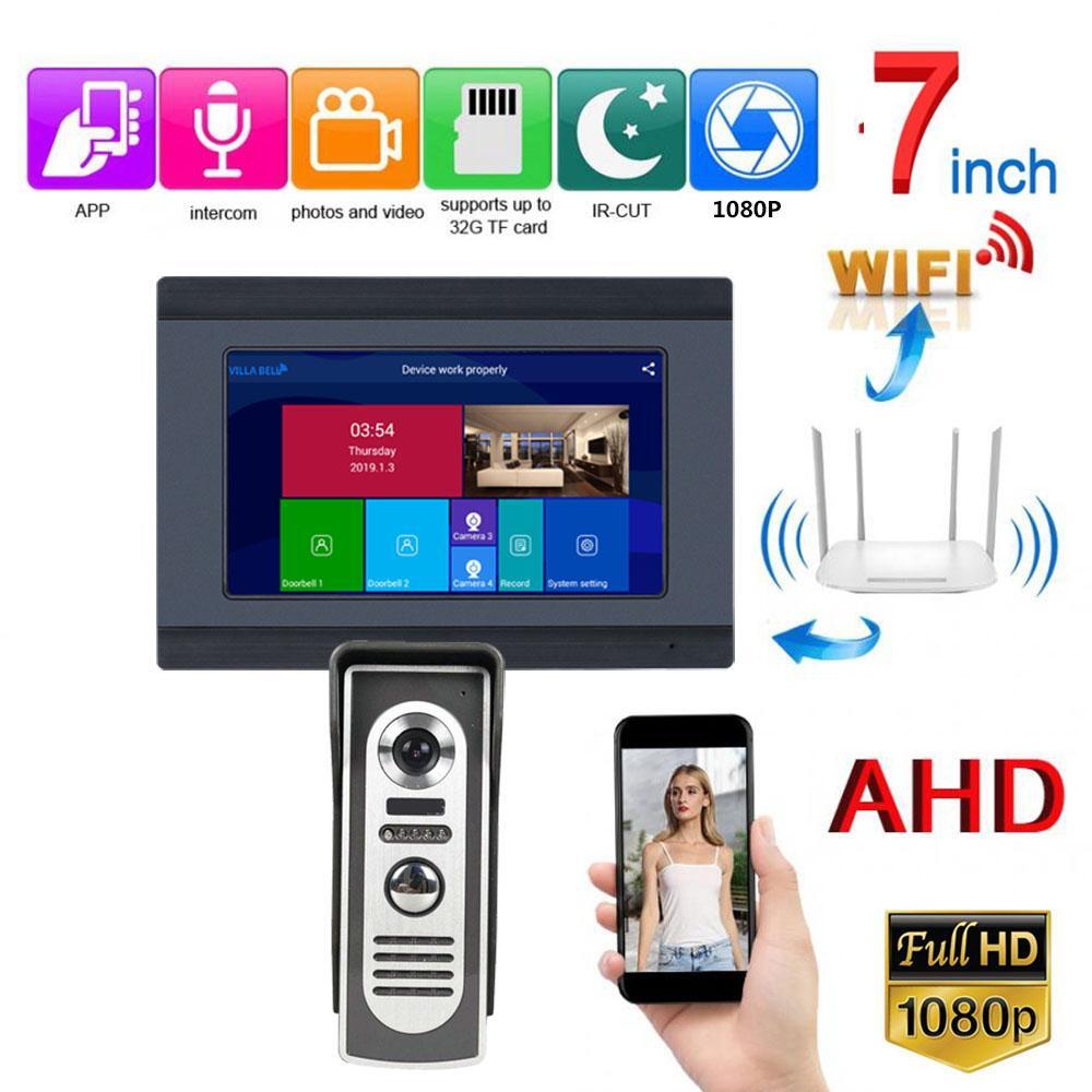 Wired Wifi 7" Monitors Video Door Phone Doorbell Intercom Entry System ...