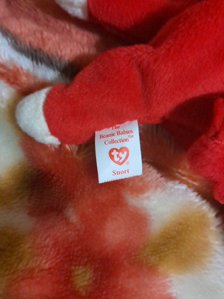 Ty Beanie Babies Snort the Bull Plush Toy Retired + Rare Tag Errors Collectible 8421040025 | eBay