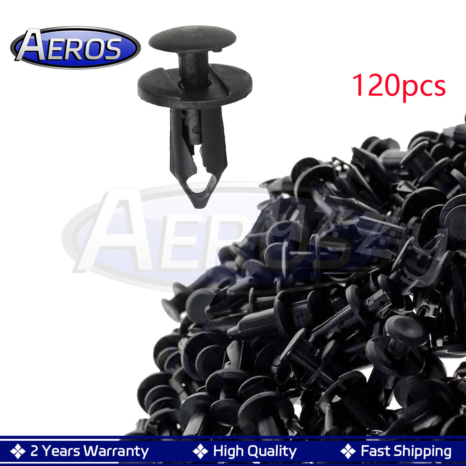 120x ATV 8MM Hole Plastic Rivets Retainer Fender Bumper Push Pin ...