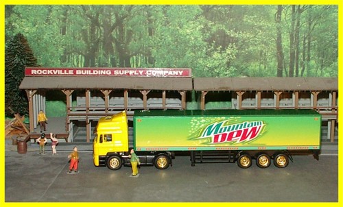 HO SCALE _ HUMMER _ MAN _ MOUNTAIN DEW _ TRACTOR TRAILER | eBay