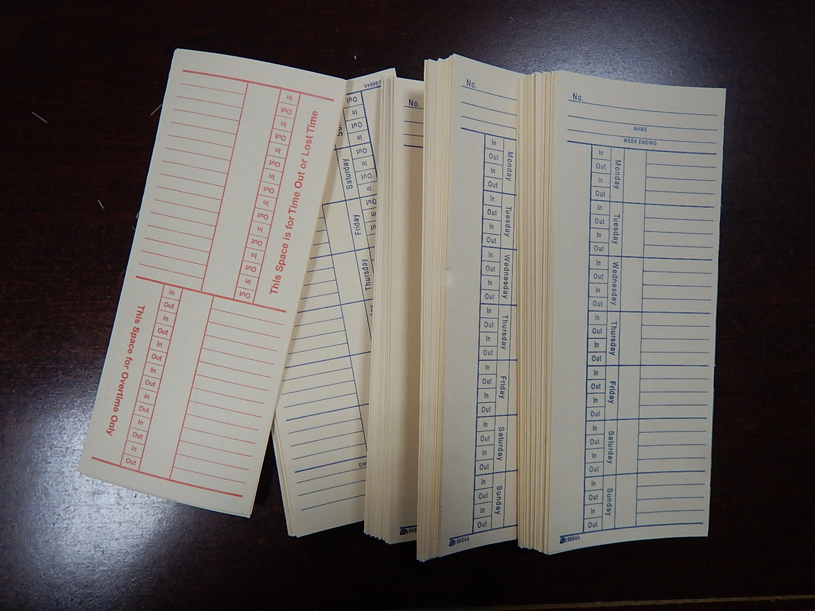 Adams 9664A 2-Sided Time Cards - Pack of 500 for sale online | eBay