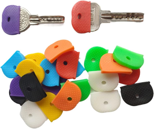 24Pcs Plastic Key Cap Covers in 8 Colors, Key Identifier Ring Label ...