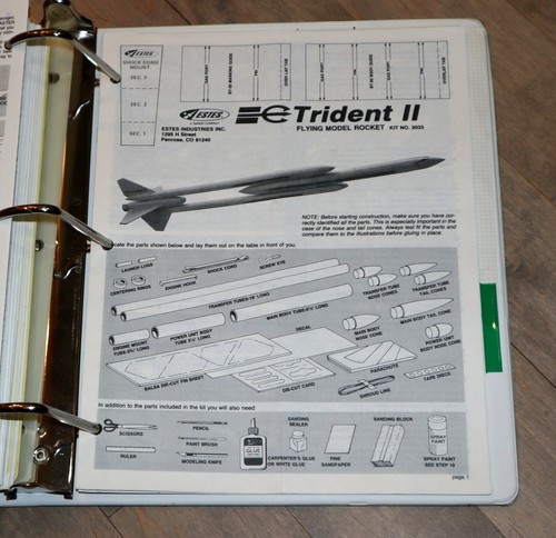 ESTES Rocket Kit Plans | 1980s Model Rocketry X-Wing Comanche Geo Sat ...