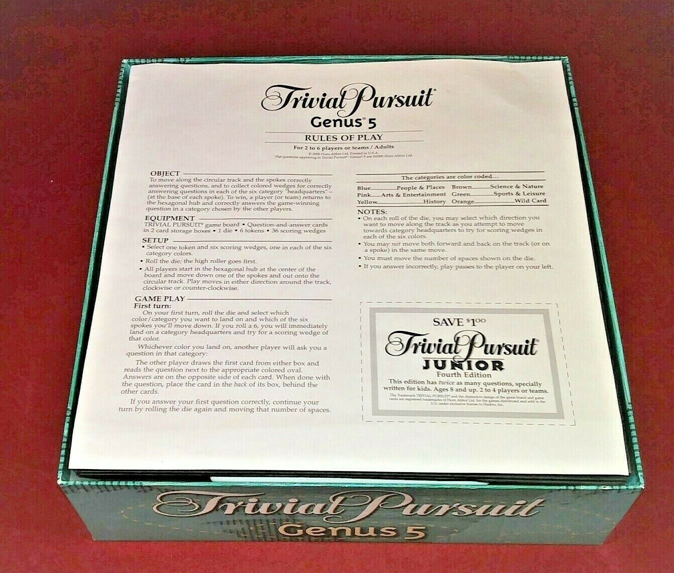 Trivial Pursuit Genus 5 Edition General Knowledge Board Game Genius ...