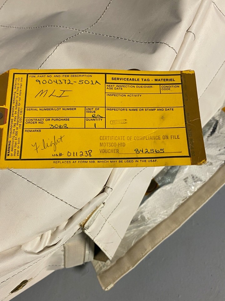 NASA Shuttle era MLI Thermal Protective Blanket Assy, Large sz | eBay