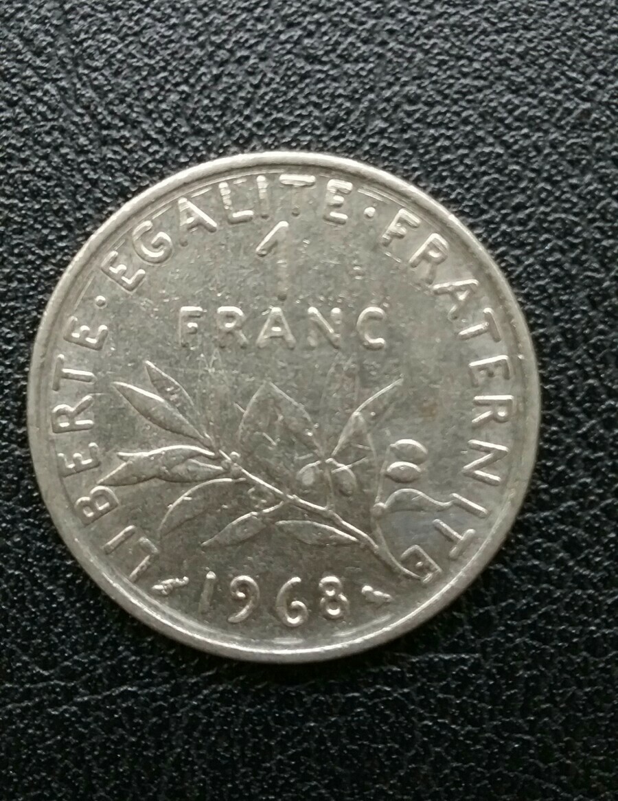 1968 REPUBLIQUE FRANCAISE LIBERTE EGALITE FRATERNITE 1 FRANC COIN | eBay