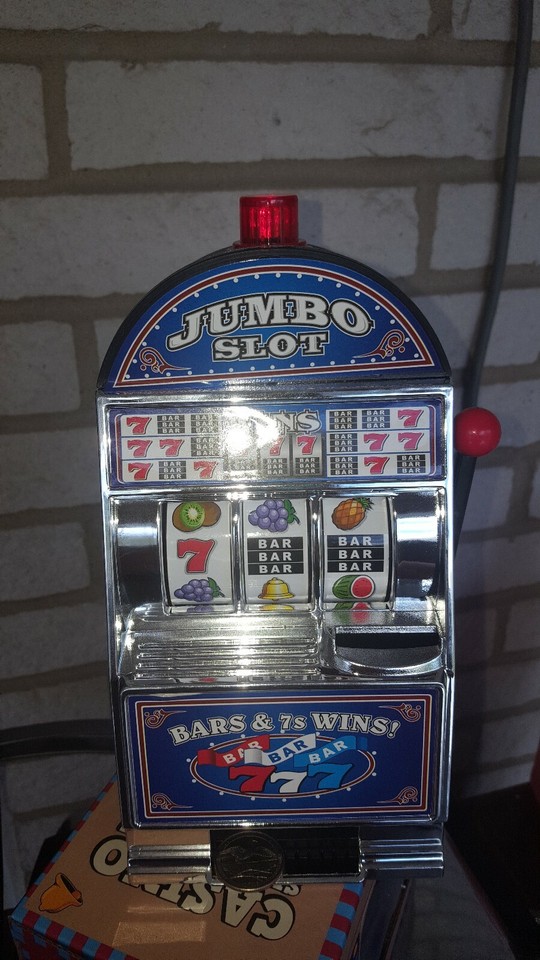 New Jumbo Slot Machine "Bars & 7s Wins" 9in Desk Top piggy Bank JUST ...