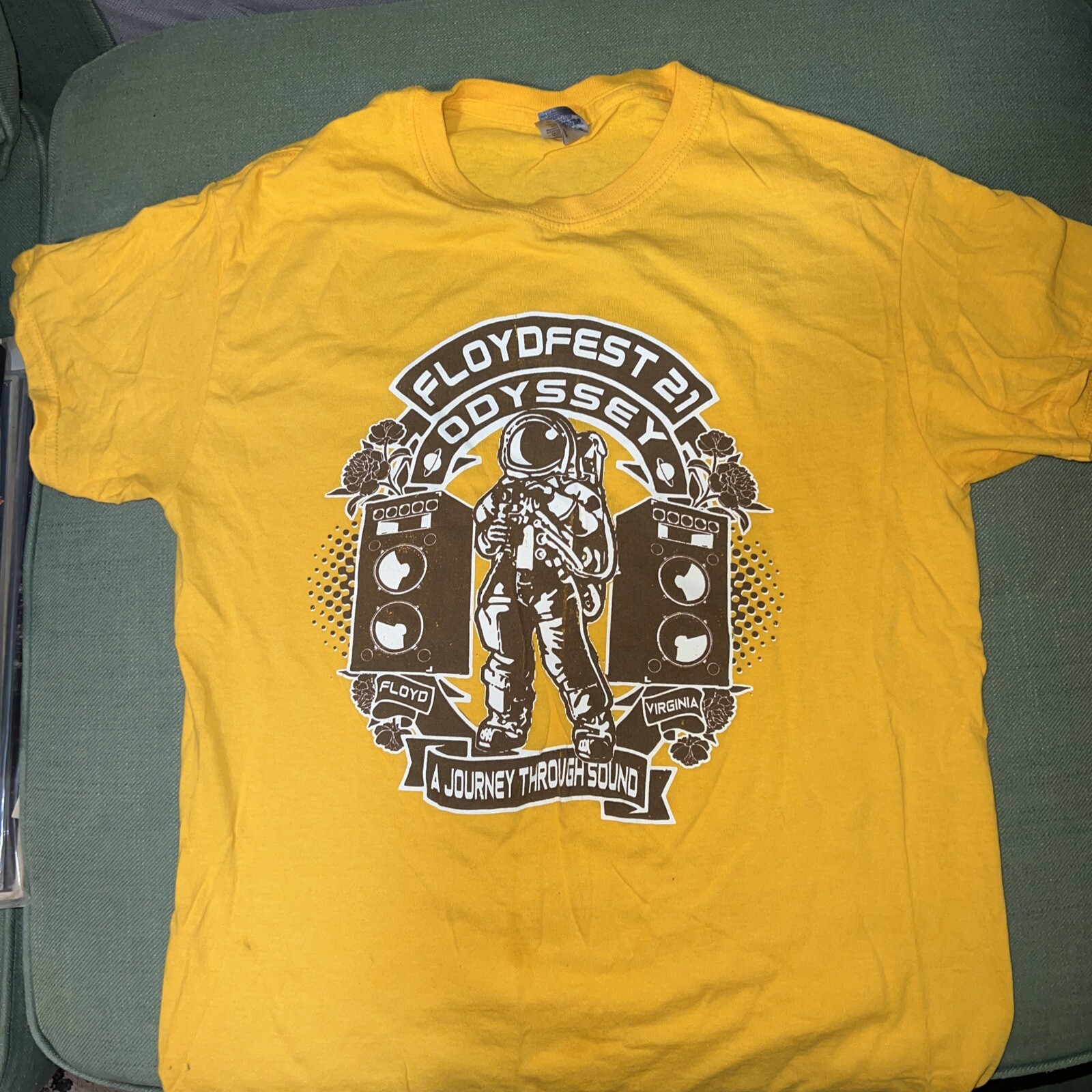 Floydfest Floyd Virginia 2021 T-Shirt Yellow Mens S S… - Gem