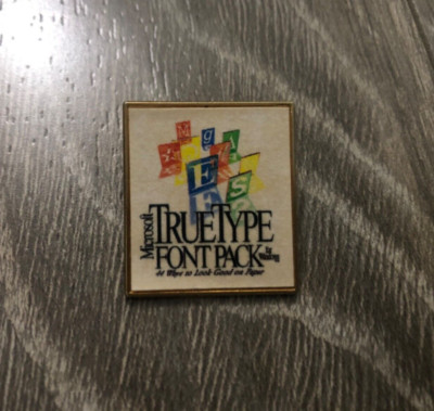 Microsoft Vintage True Type Font Pack Collectible Tac Pin Lapel | eBay
