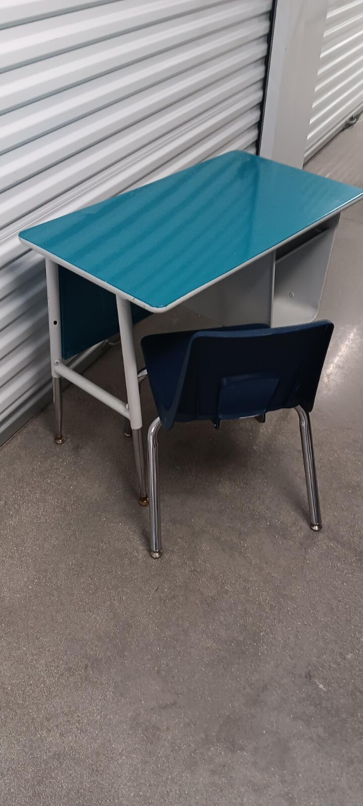 Vintage Metal School Desk with Chair | eBay