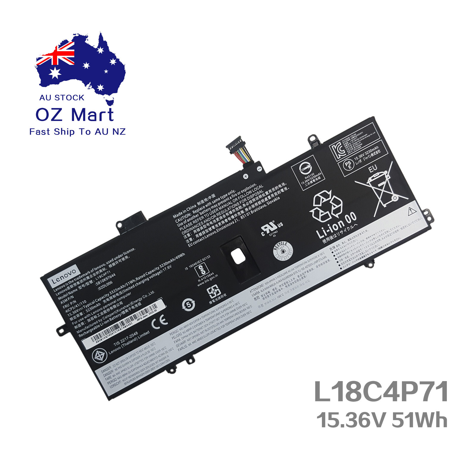 Genuine Lenovo Battery L18C4P71 L18C4P72 L18L4P71 L18L4P72 L18M4P72 ...