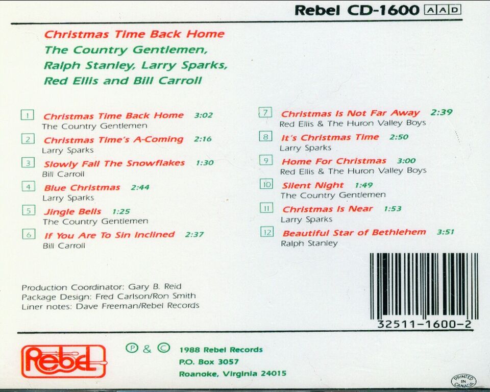 Bluegrass Christmas Time Back Home - Country Gentlemen & More - 1988 RARE NEW CD | eBay