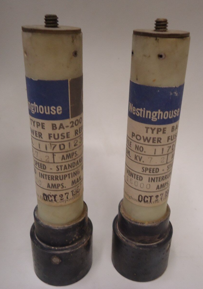 WESTINGHOUSE TYPE BA-200 POWER FUSE REFILL 117D123A13 100A (set of two ...
