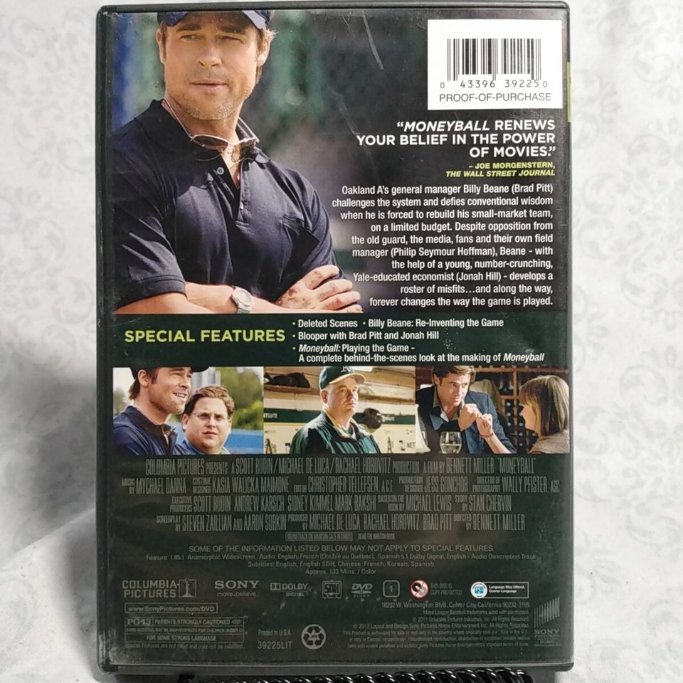 Moneyball (DVD, 2011) Brad Pitt SWB Combined Shipping | eBay