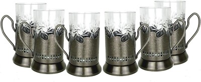 Neman Crystal Tea Glass with Tea Glass Holder / Podstakannik. 8.5oz ...