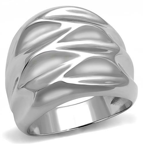 HCJ WATER WAVE STAINLESS STEEL WIDE BAND FASHION STATEMENT RING SIZE 6 ...