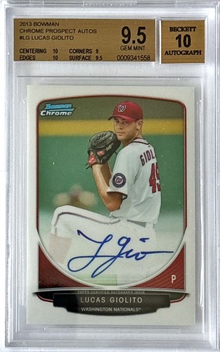 2013 Lucas Giolito Bowman Chrome Prospect Auto BGS 9.5/10 Autograph | eBay