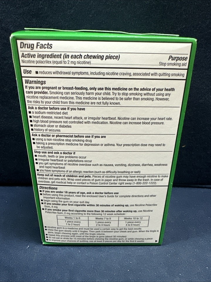 Nicotine Gum 2mg 100pcs Coated Cool Mint Flavor Exp 01/2027 | eBay