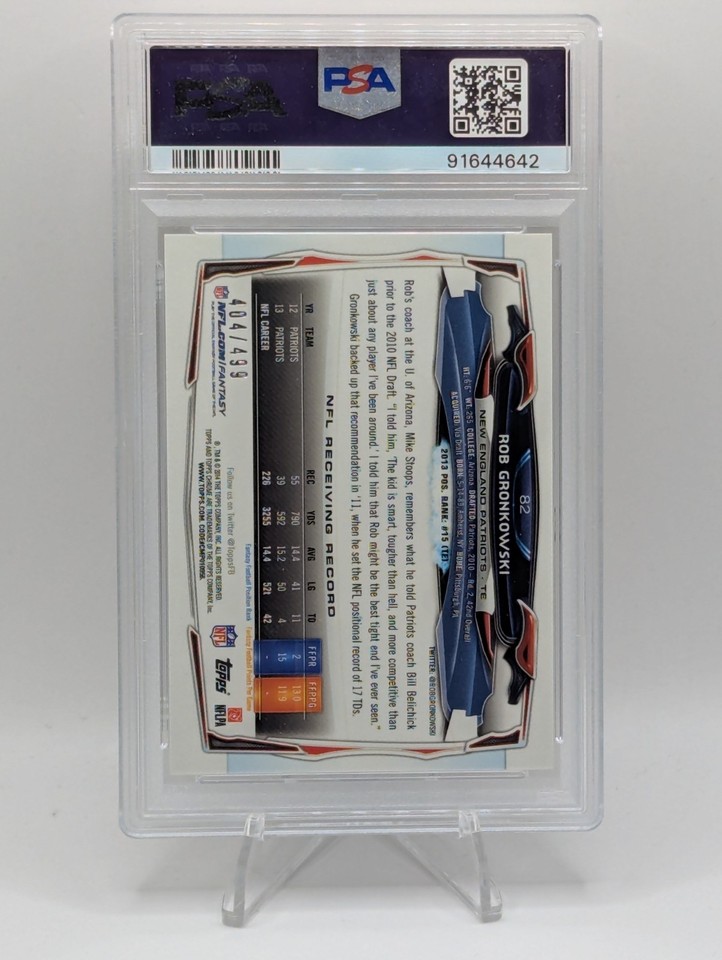 Rob Gronkowski Camo Refractor (#404/499) PSA 9 Patriots 🔥 2014 Topps ...