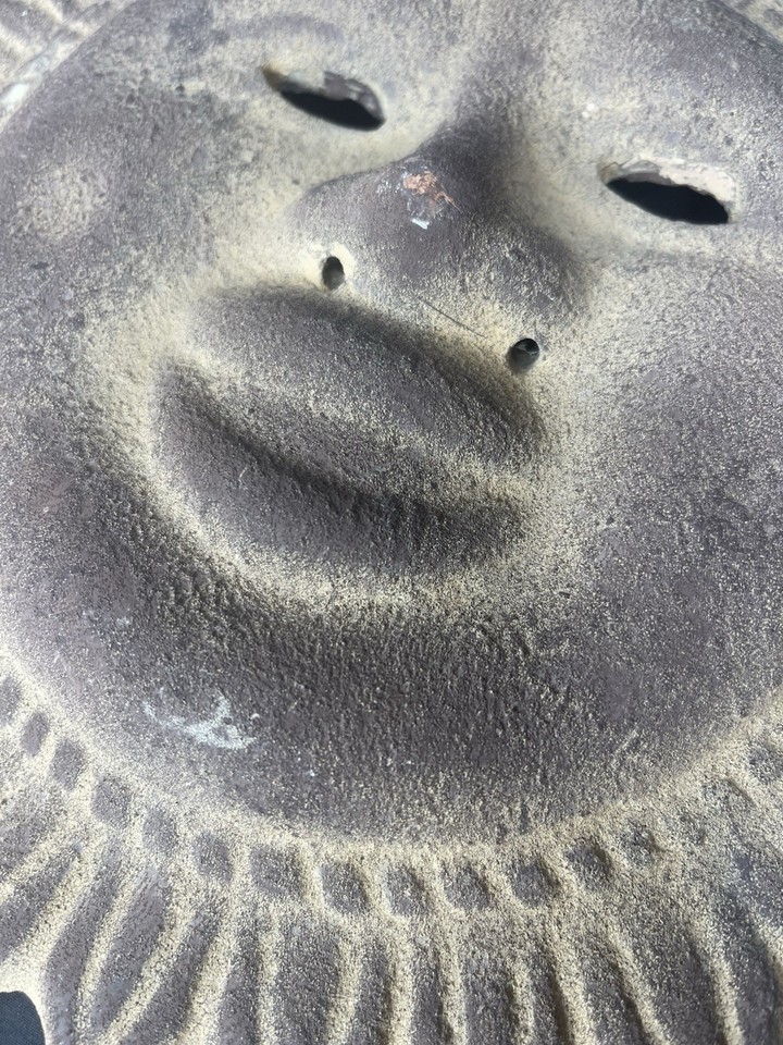 Vintage Ceramic Sun Face Wall Plaque Rustic Boho Garden Patio Art Decor ...