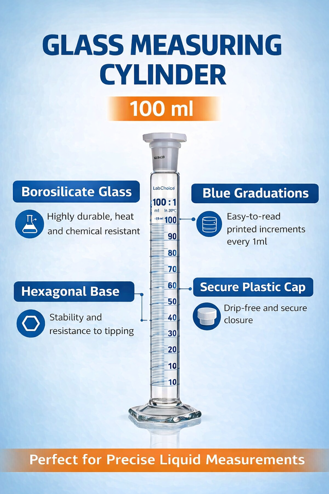Measuring Cylinder Class A Interchangeable Stopper Premium Graduated ...