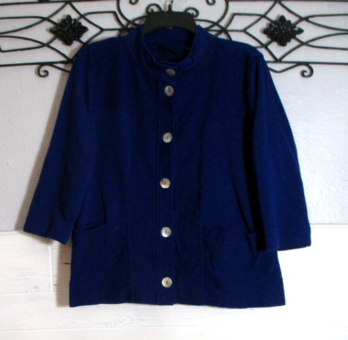 Onque Casual Cardigan Sweater Size XL Blue Long Sleeve Round Neck | eBay