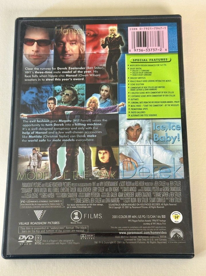 Zoolander (DVD, 2001) Special Collector’s Edition 97363373728| eBay