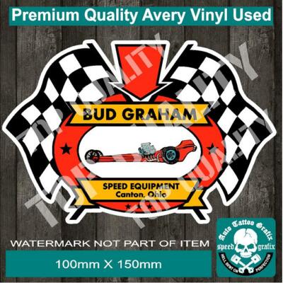 VINTAGE BUD GRAHAM SPEED Decal Sticker Americana Hot Rod Rat Rod ...