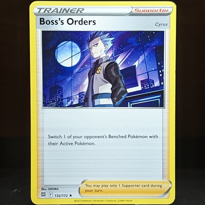Boss's Orders Cyrus 132/172 Deck Exclusive Brilliant Stars Pokemon Card ...