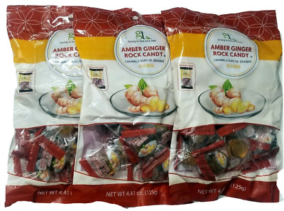 3-Pack Amber Ginger Rock Candy With All Natural Ginger 4.41 oz each | eBay