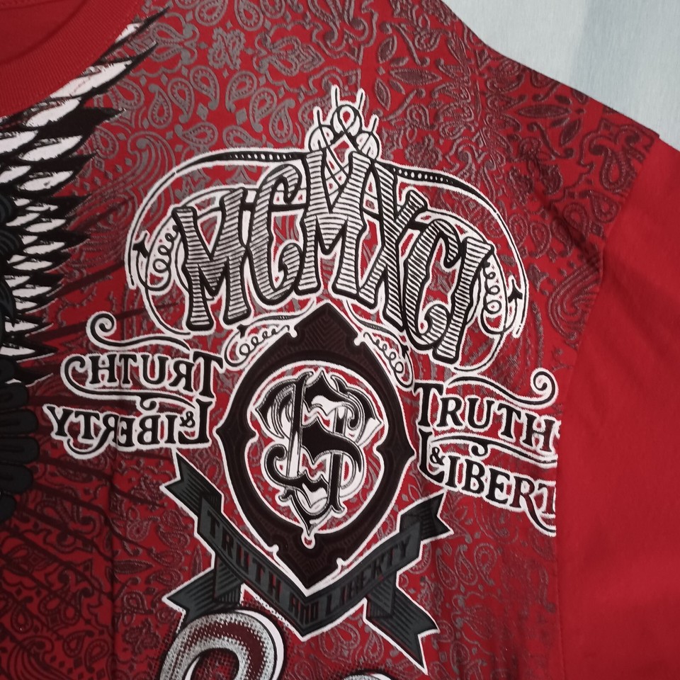 Southpole Truth & Liberty MCMXCI Shirt Men's 5XB Red Short Sleeve Streetwear Tee | eBay
