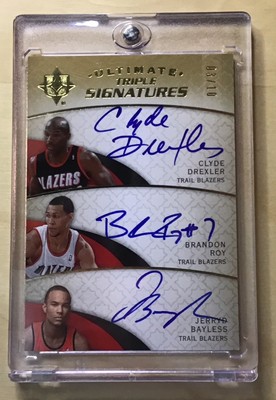 2008 Utimate Collection Clyde Drexler Brandon Roy Auto Triple ...