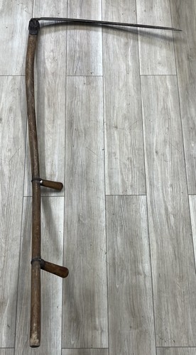 Vintage Antique 60” Long W/ Long 28” Blade Scythe Farm Sickle Hay Tool ...