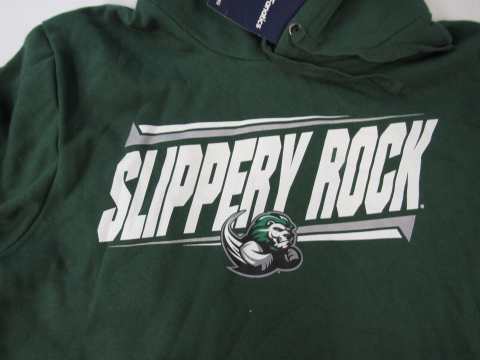 New Slippery Rock University Lions Mens Size L Large Green Hoodie | eBay