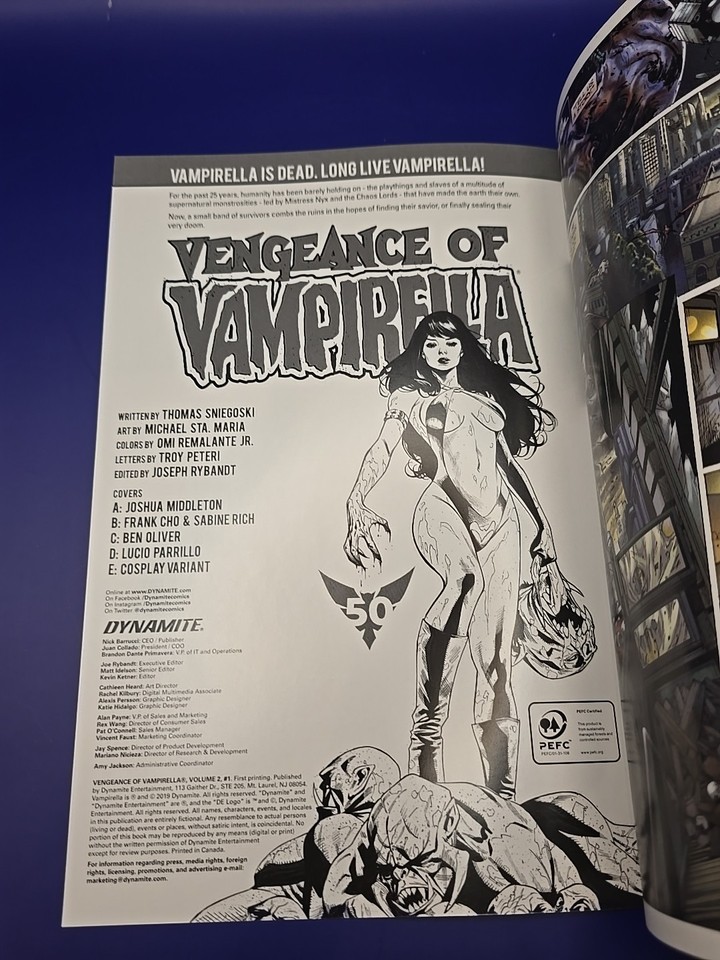 Vengeance Of Vampirella Vol.2 #1 Lucio Parrillo Virgin Variant 50 Year ...
