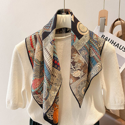 70% Cashmere 30% Silk Scarf armor Print Shawl 26'' Bandana Orange ...