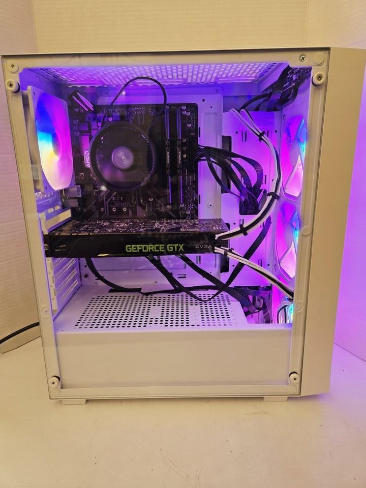 Custom White RGB Gaming PC, AMD Ryzen 3 2200G, 16gigs of Ram, 4TB HDD ...