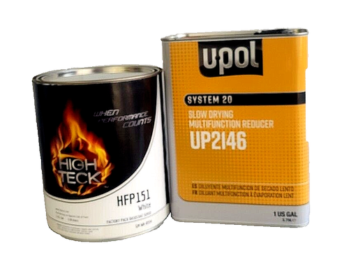 White Base Coat Paint Gallon GM 8554 HIGH TECK HFP151 & Slow Reducer ...