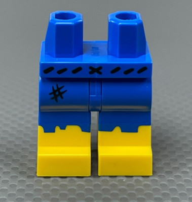 LEGO Minifigure Blue Hips & Legs Yellow Boots Black Belt Tattered Jeans ...