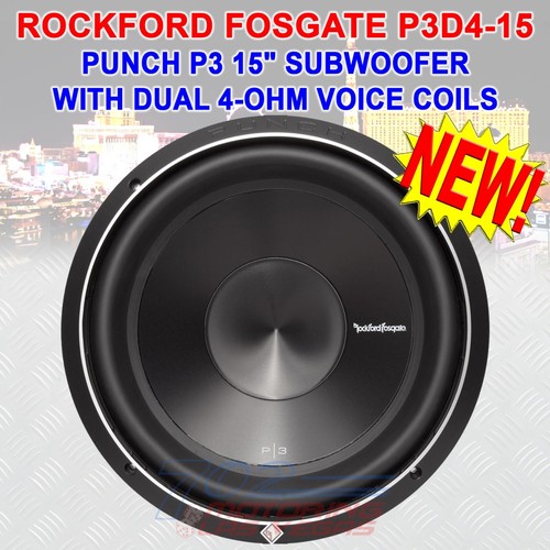 P3D4-15 ROCKFORD FOSGATE / PUNCH P3 15" 4-OHM DUAL VOICE COIL SUBWOOFER ...