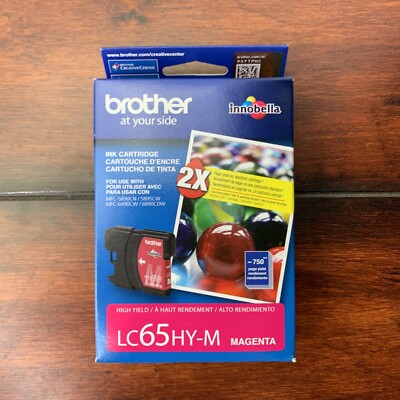 New Genuine Brother LC65HY Magenta Ink Cartridge DCP-375CW MFC-255CW ...