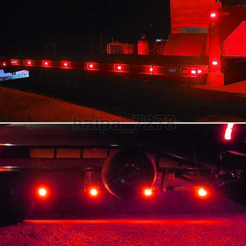 4Pcs Red 9LED Side Marker Lights RV Truck Trailer Van Clearance Lamp ...