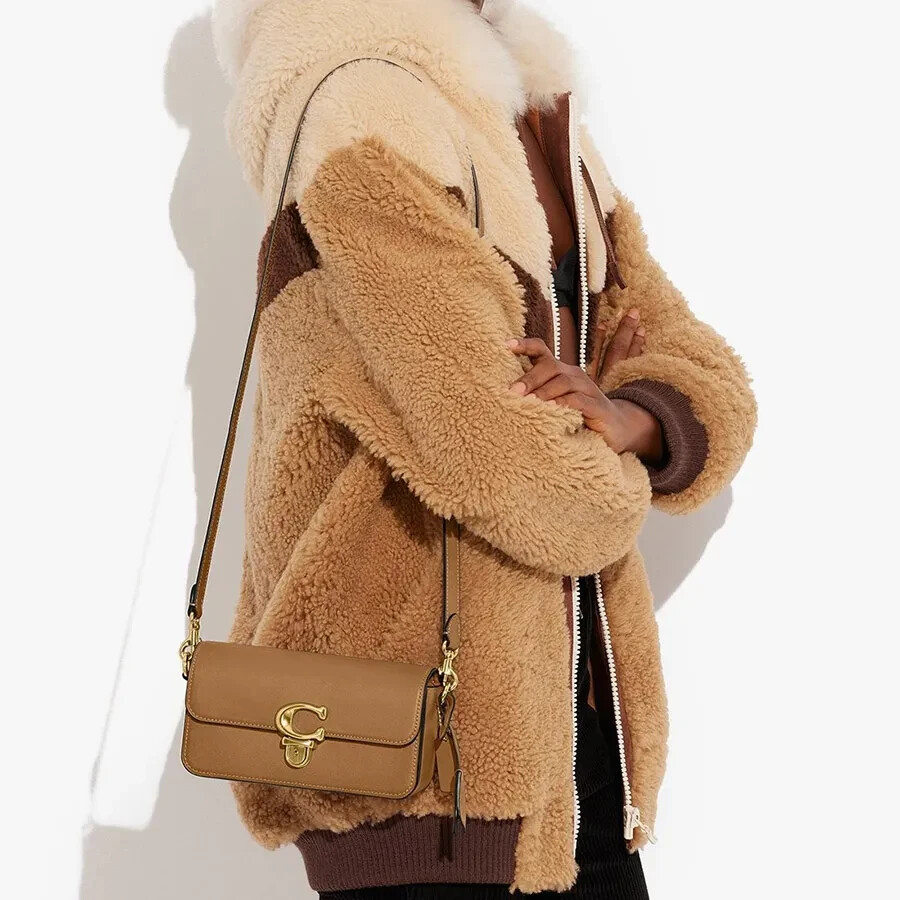 COACH Studio Baguette Shoulder Crossbody Bag Leather Camel CE331 outlet ...